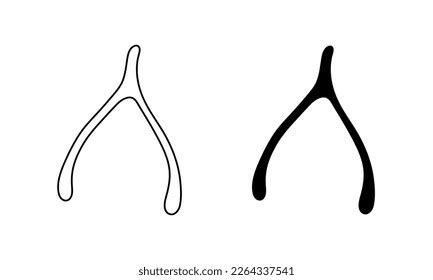 Wishbone Silhouette Icon Web Laser Cutting Stock Vector Royalty Free