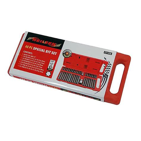 40 Piece Spline And Hex Star Bit Socket Set 38 And 12 Inch Neilsen