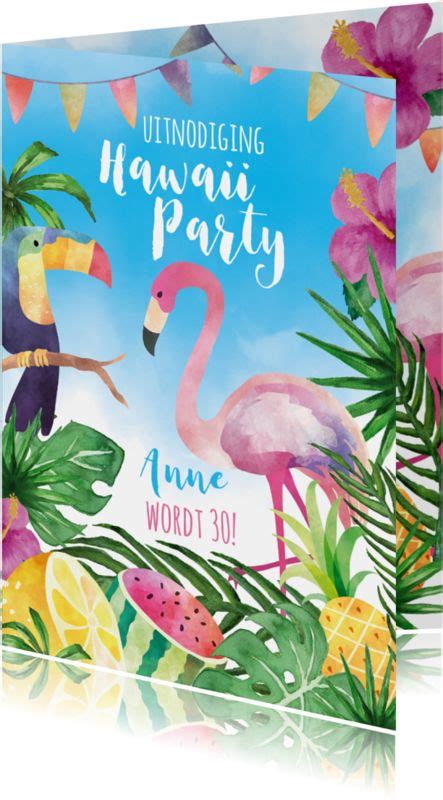 Uitnodiging Hawaii Party Einladungen Einladungskarten Geburtstag Selbst Gestalten Einladung