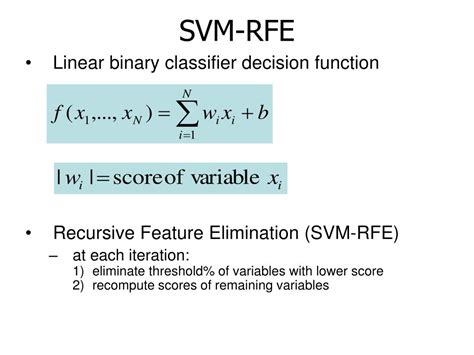 ppt feature selection svm based classification and application to