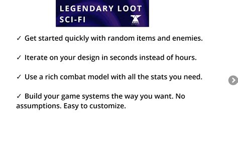 Legendary Loot Sci Fi Systems Unity Asset Store