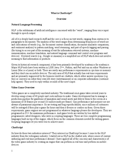 What Is Chatscript Natural Language Processing Pdf Parsing Video