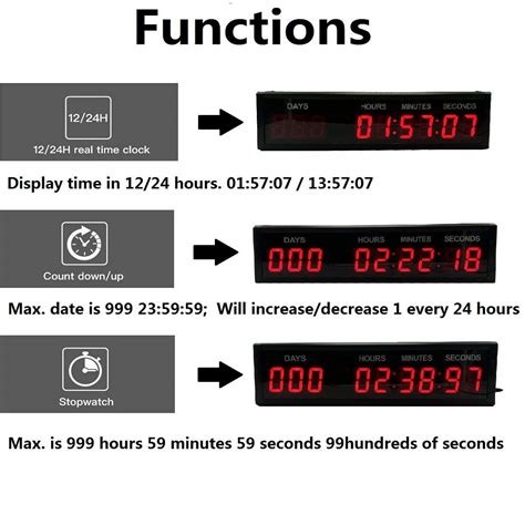 btbsign led countdown clock safety event timer with remote and buttons