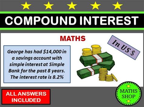 Math Simple And Compound Interest Questions Percent Teaching Resources