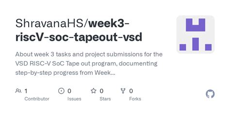 Github Shravanahsweek3 Riscv Soc Tapeout Vsd About Week 3 Tasks And Project Submissions For