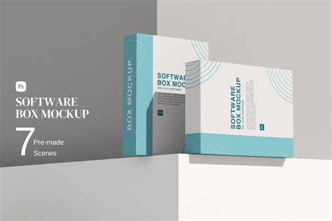 Software Box Mockup Set Mockup Line Premium Mockup Templates