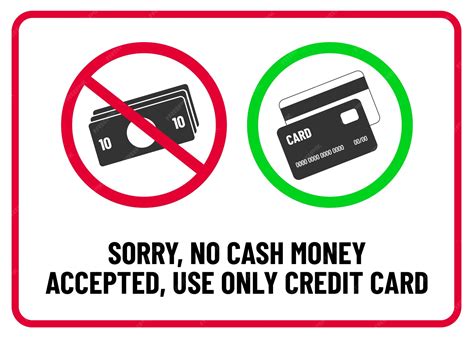 Premium Vector Sorry No Cash Money Accepted Use Only Credit Card Print Ready Sign Vector