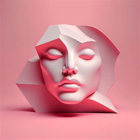 Woman S Face Sculpture Design Generative Ai Stock Illustration Illustration Of Woman Minimal