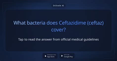 What Bacteria Does Ceftazidime Ceftaz Cover
