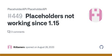 Placeholders Not Working Since 1 15 · Issue 449 · Placeholderapi Placeholderapi · Github