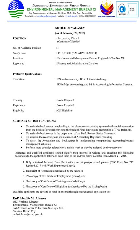 Emb 📍𝐉𝐎𝐁 𝐀𝐋𝐄𝐑𝐓 We Are Seeking Qualified And Interested Applicants For The Position Of