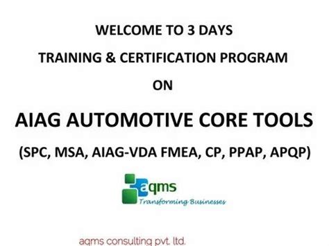 Aiag Automotive Core Tools Training In Noida Id