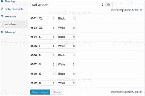 How To Create A Variable Product Woo Commerce AvoidErrors