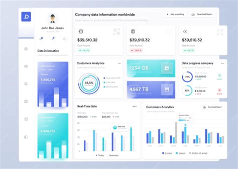 Ui Ux Infographic Dashboard Ui Design With Graphs Charts And Diagrams