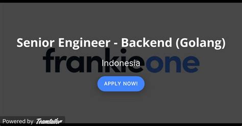 Senior Engineer Backend Golang Frankieone Aaron Chipper