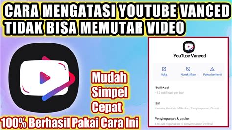 Cara Mengatasi Youtube Vanced Tidak Bisa Memutar Video Youtube Vanced Error YouTube