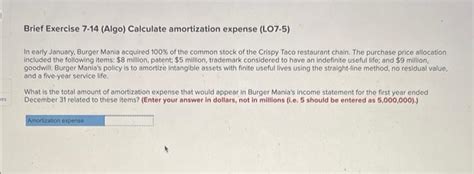 solved brief exercise 7 14 algo calculate amortization