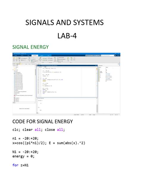 Signals And Systems Lab4 Matlab Coding Pdf