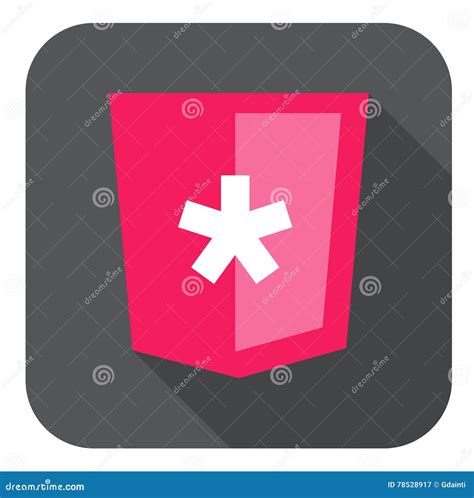 Vector Web Development Shield Sign Html5 Star Symbol Icon On Grey Badge