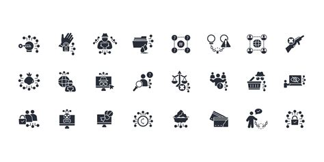 Dark Web Icon Set Editable Stroke Linear Style Sign For Use Web Design Logo Symbol Illustration