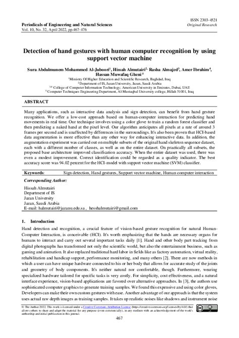 Pdf Detection Of Hand Gestures With Human Computer Recognition By
