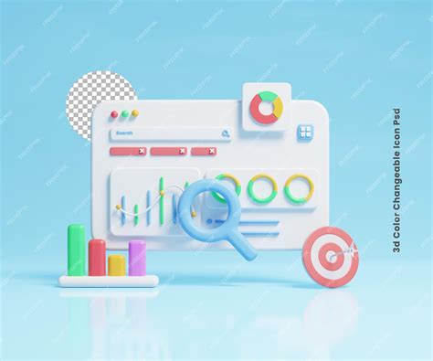 Premium Psd Web Page Analysis Optimization Icon Illustration Or Web Page Analysis Graph