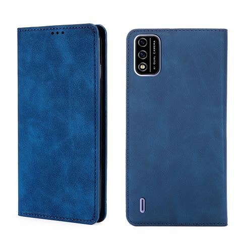 For Itel A48 Skin Feel Magnetic Horizontal Flip Leather Phone Case Blue Alexnld Com