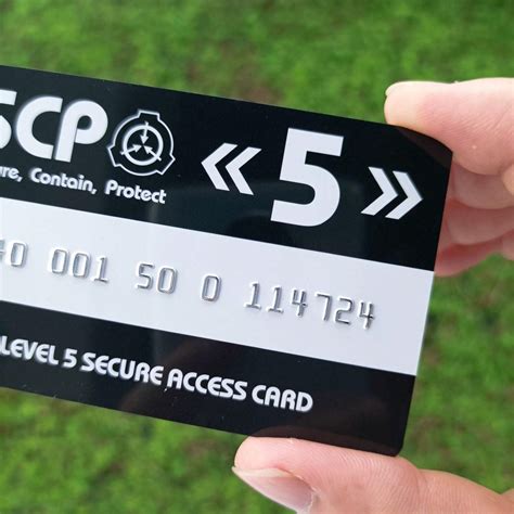 1pc Level 5 Security Clearance Scp Foundation Key Card For Role Playing And Access Control