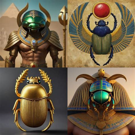 Egyptian God Khepri Scarab Headed God Ancient Egyptian Scarab