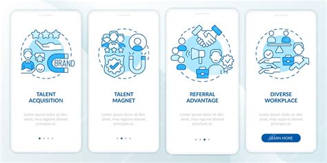 Premium Vector Hr Branding Blue Onboarding Mobile App Screen
