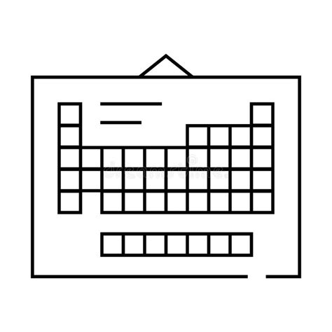 Periodic Table Line Icon Vector Illustration Stock Illustration