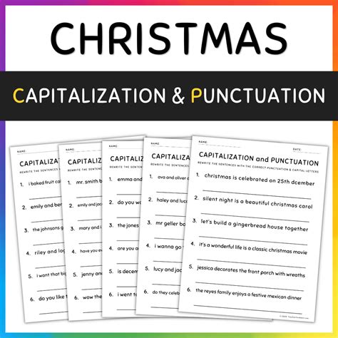 Christmas Capitalization And Punctuation Worksheets Fix The Sentences By Teach Simple Christmas Capitalization And Punctuation Worksheets Fix The Sentences By Teach Simple