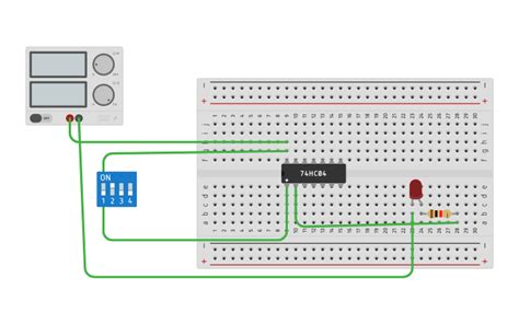 circuit design gerbang logika not tinkercad