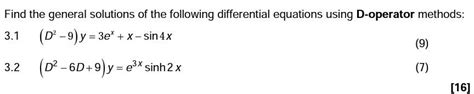 Solved Find The General Solutions Of The Following