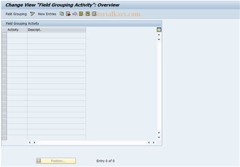 PAC0100 SAP Tcode Field Grouping Per Activity Transaction Code