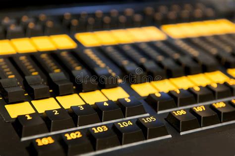 Sound Mixer Control Panel Closeup Sound Engineer Stock Photo Image Of Closeup Mixing