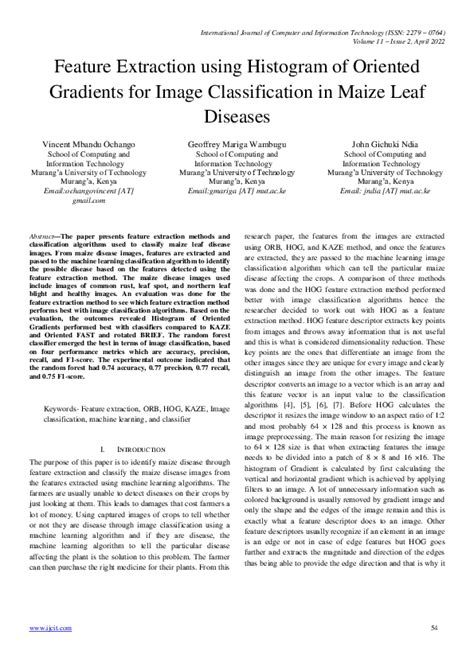 pdf feature extraction using histogram of oriented gradients for