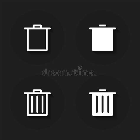 Set Of Recycle Bin Trash Can Icon Delete Sign Stock Vector