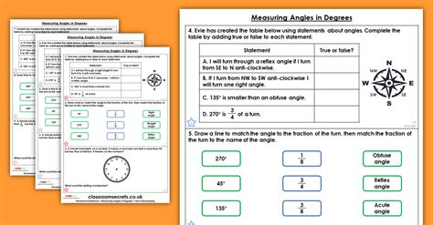 Free Measuring Angles In Degrees Homework Extension Year Properties Of Shape Classroom