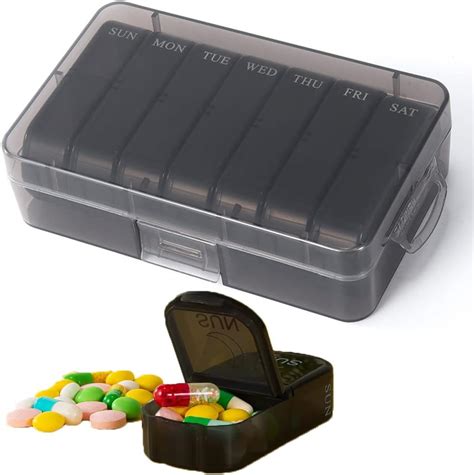 Pill Box Organizer 2 Times A Day Portable 7 Day Pill Boxes Tablet
