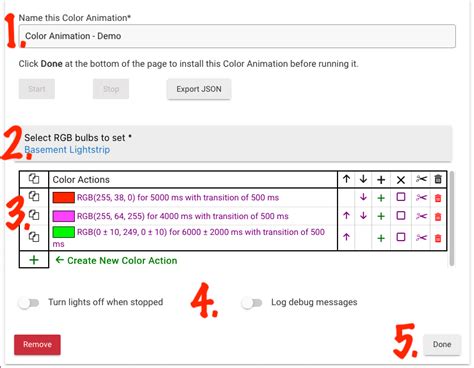 color animation hubitat documentation