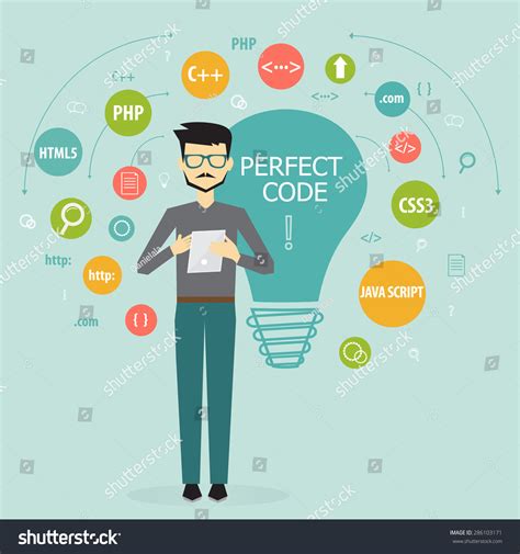 Programmer Process Coding Idea Programming Concept Stock Vector