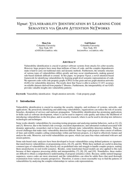 Pdf Vignat Vulnerability Identification By Learning Code Semantics