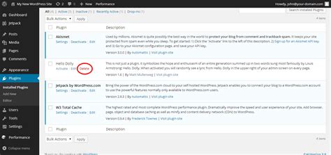 WordPress How To Uninstall A Plugin