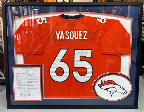 Framed Louis Vasquez Denver Broncos Jersey 5280 Custom Framing
