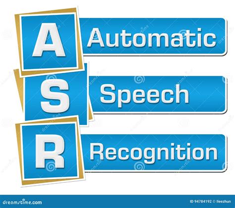 Asr Automatic Speech Recognition Blue Squares Vertical Stock Illustration Illustration Of