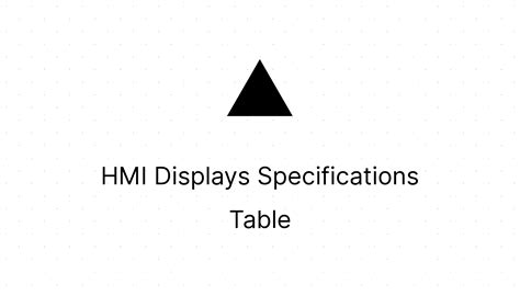 Hmi Displays Specifications Table Eezee