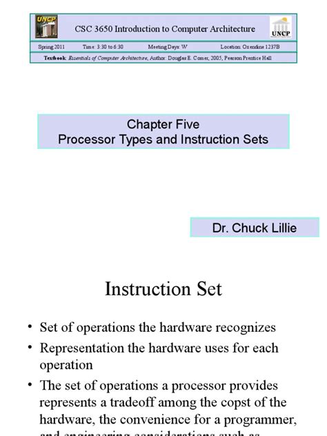 Chapter Five Processor Types And Instruction Sets Pdf Instruction
