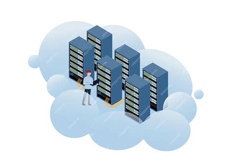 Premium Vector Server Data Center Storage On Cloud Cloud Server Concept Vector Illustration