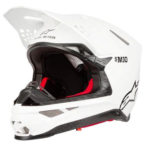 Alpinestars Mx Helmet Supertech S M10 Solid Glossy White Maciag Offroad